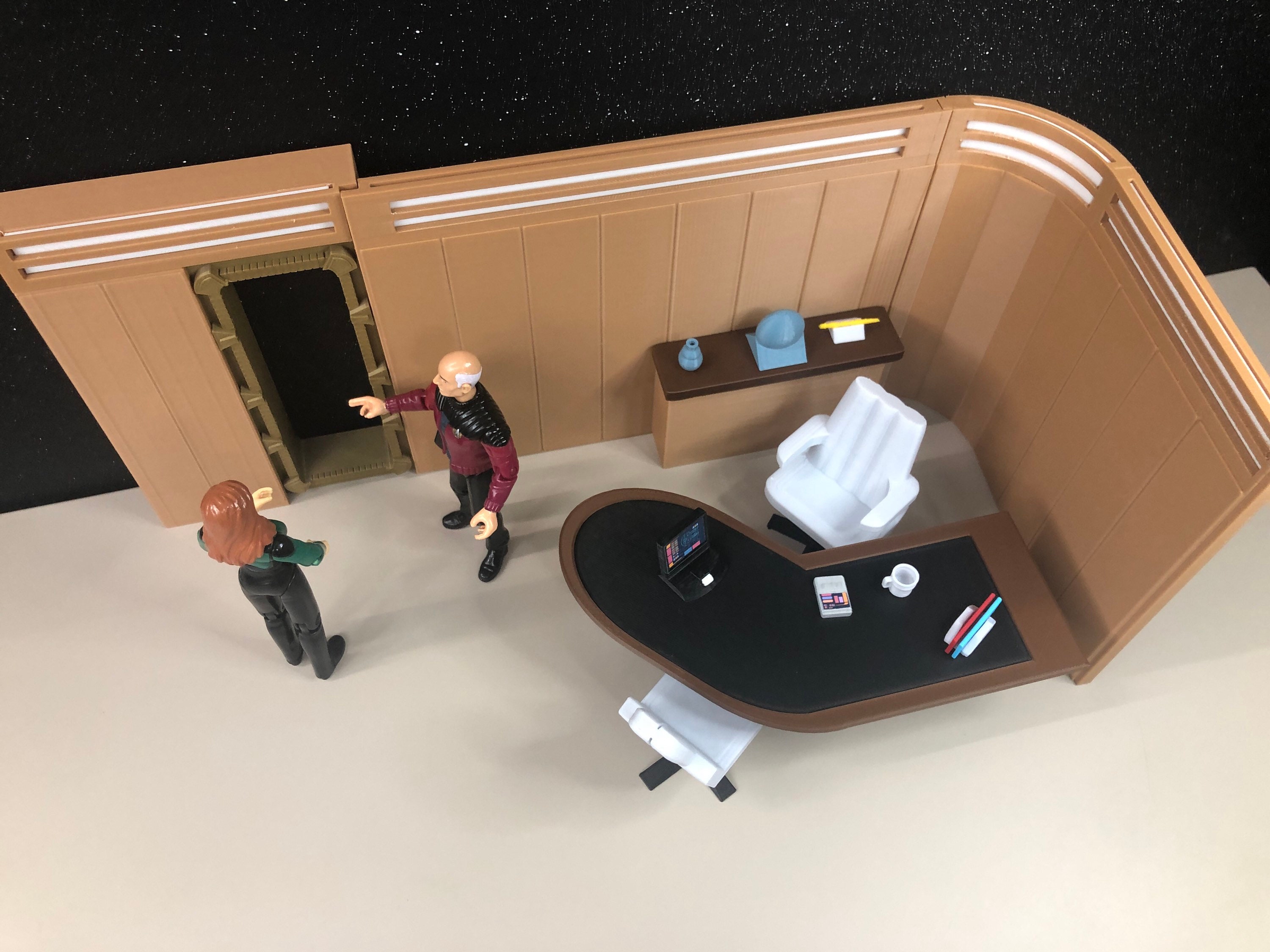 TNG Picard's Ready Room 2 Chairs Back Drop Walls Decretive - Etsy