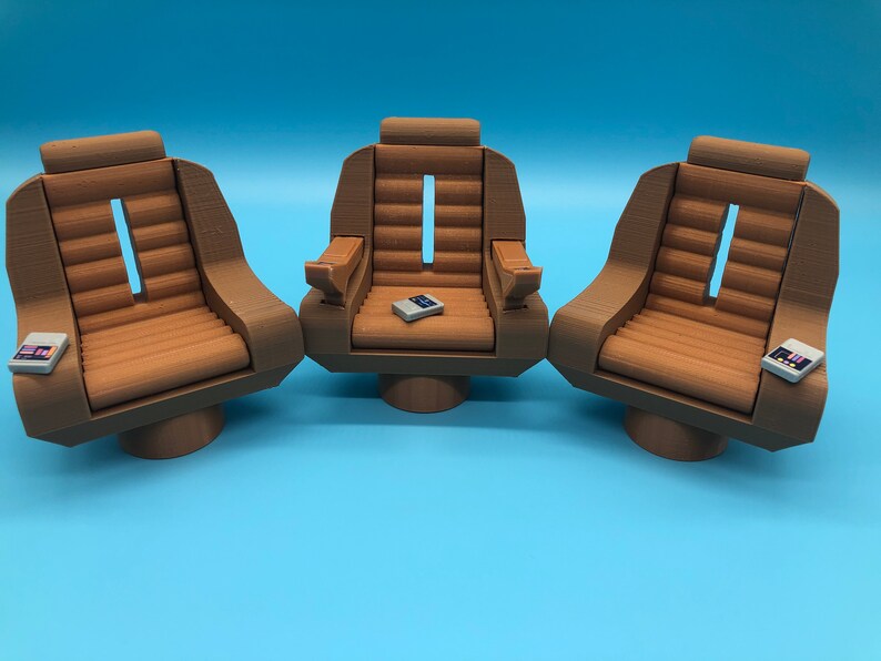 Toys 3 Star Trek Chairs Command Chair 2 officer side chairs 2.5 Scale ...