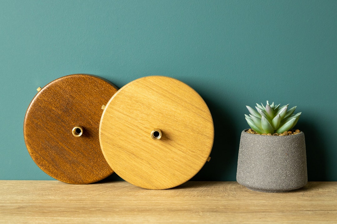 Handmade Wooden Ceiling Canopy Diameter 14cm ( 5,5’ ) Cable Set for ...