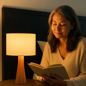 Desk Table Light, Wood Bedside Lamp, Bedroom Light, Tablelamp, Wood ...