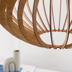 Wood Pendant Lamp, Handmade Wooden Light, Ceiling Fixture, Chandelier ...