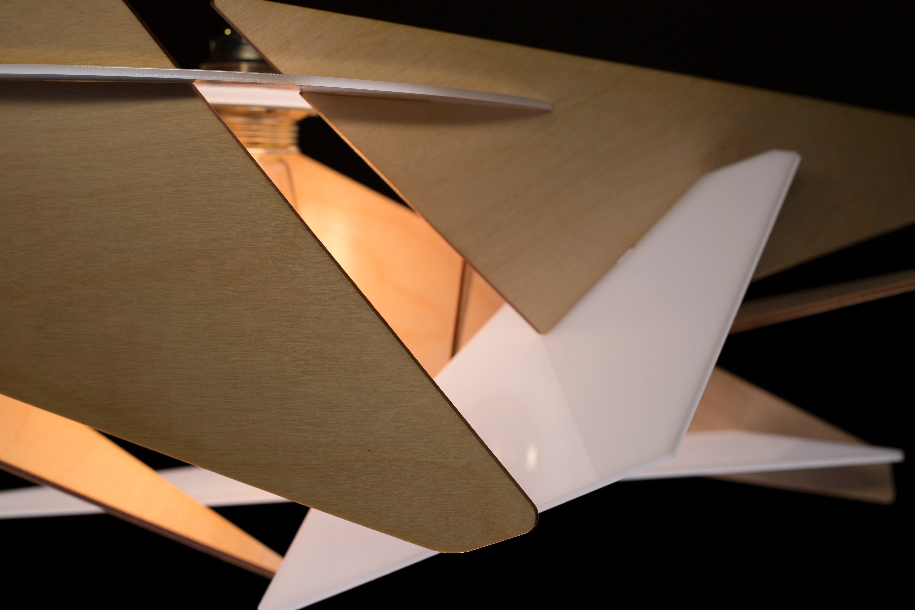 Wood Pendant Light Ceiling Light Plexiglass Fixture | Etsy