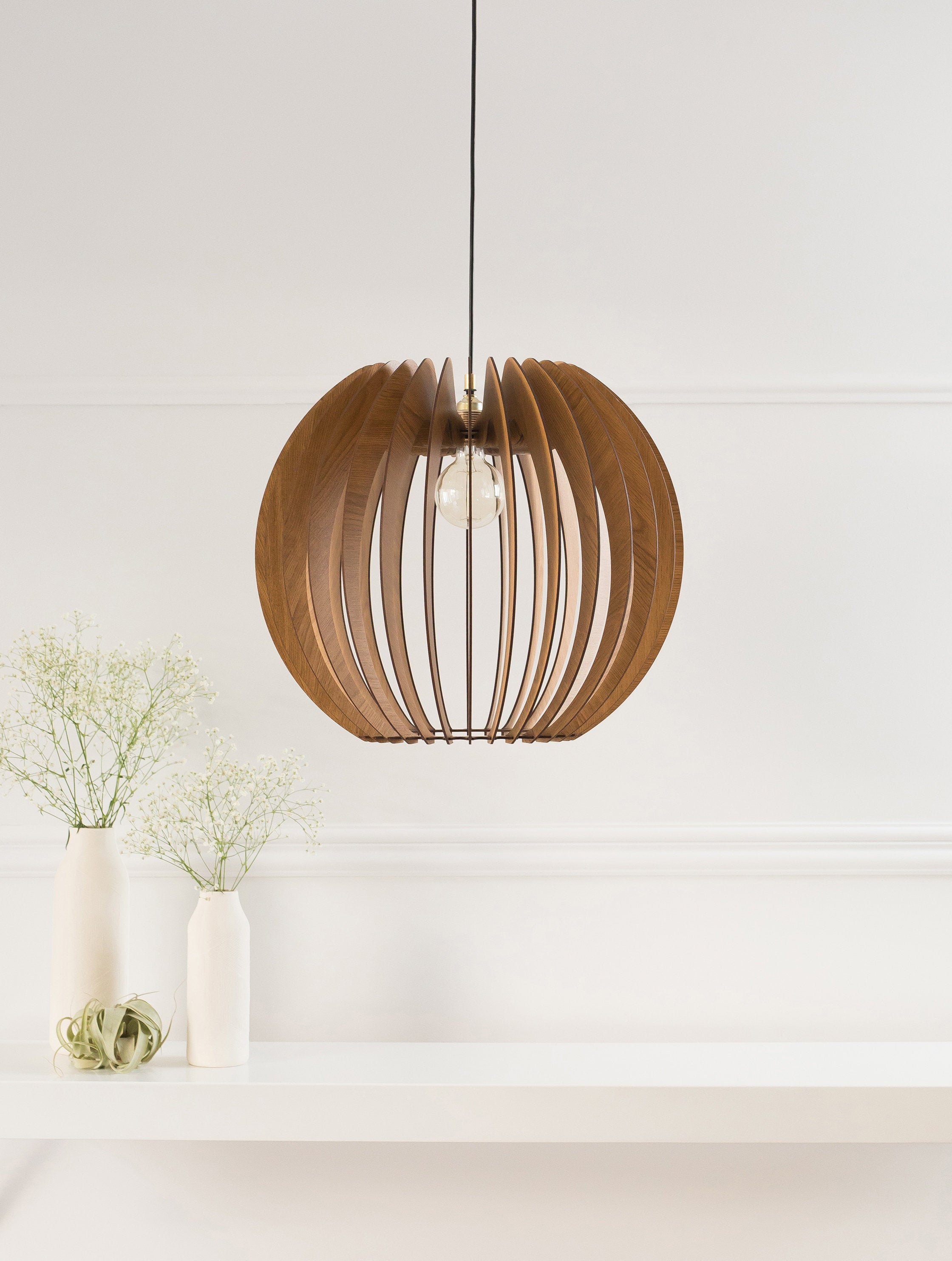 Home & Living wood ceiling lamp Wooden pendant lamp modern lampshade ...