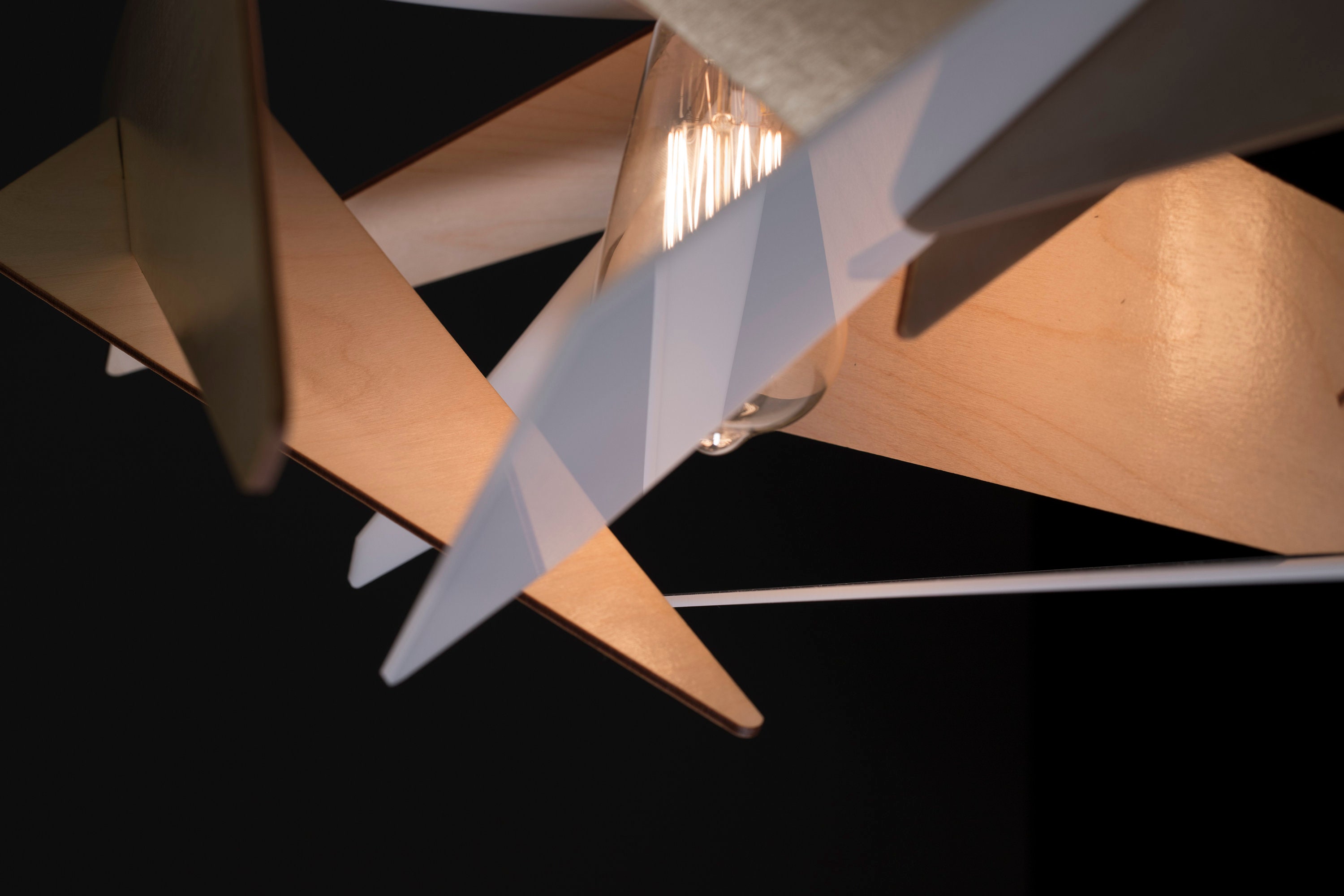 Wood Pendant Light Ceiling Light Plexiglass Fixture | Etsy