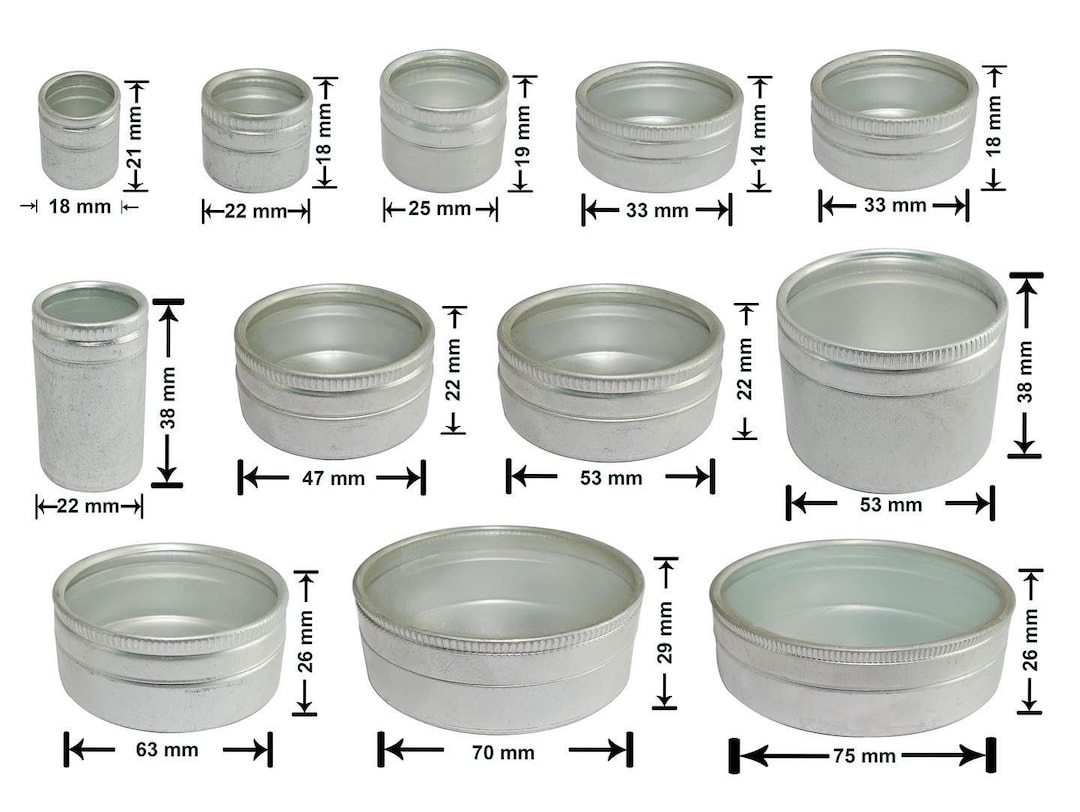 100 Pcs Aluminium Round Tins With Glass Lid Lip Balm Tins Spice Tins ...