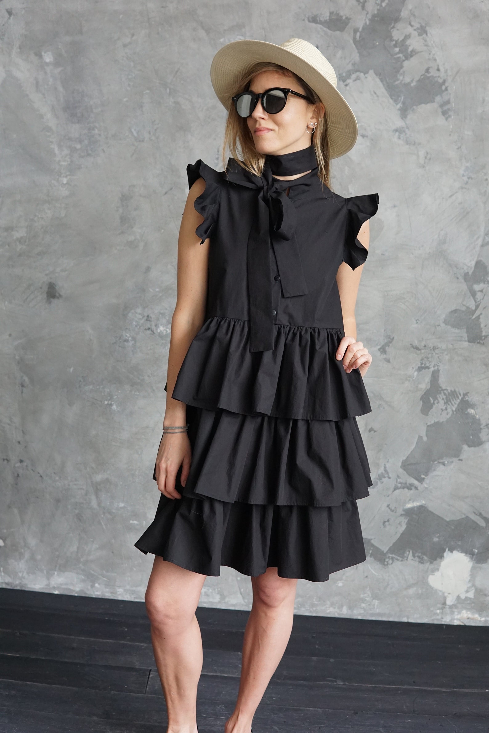 Black Ruffle Dress Black Mini Dress Black Party Dress - Etsy