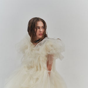 White Tulle Dress, Tulle Prom Dress, Puff Dress, Tulle Wedding Dress ...