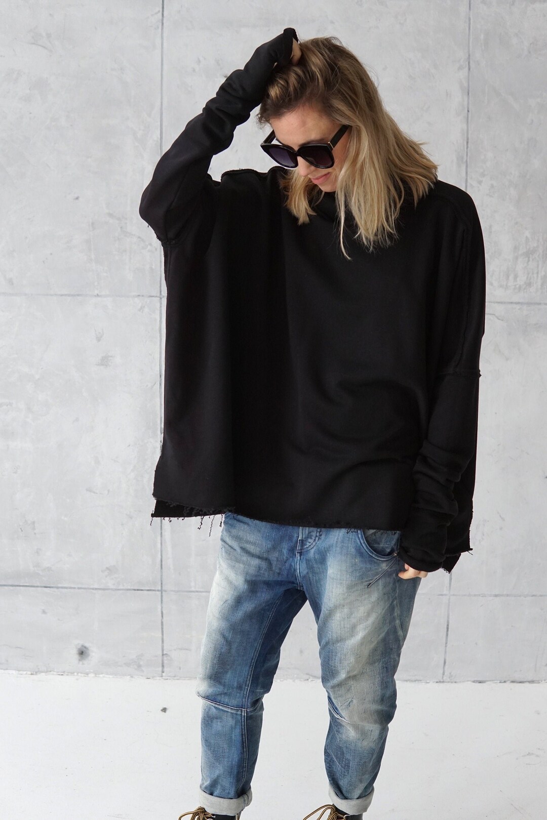 Simple Jersey Top / Oversized Sweater / Plus Size Blouse / Loose Top ...