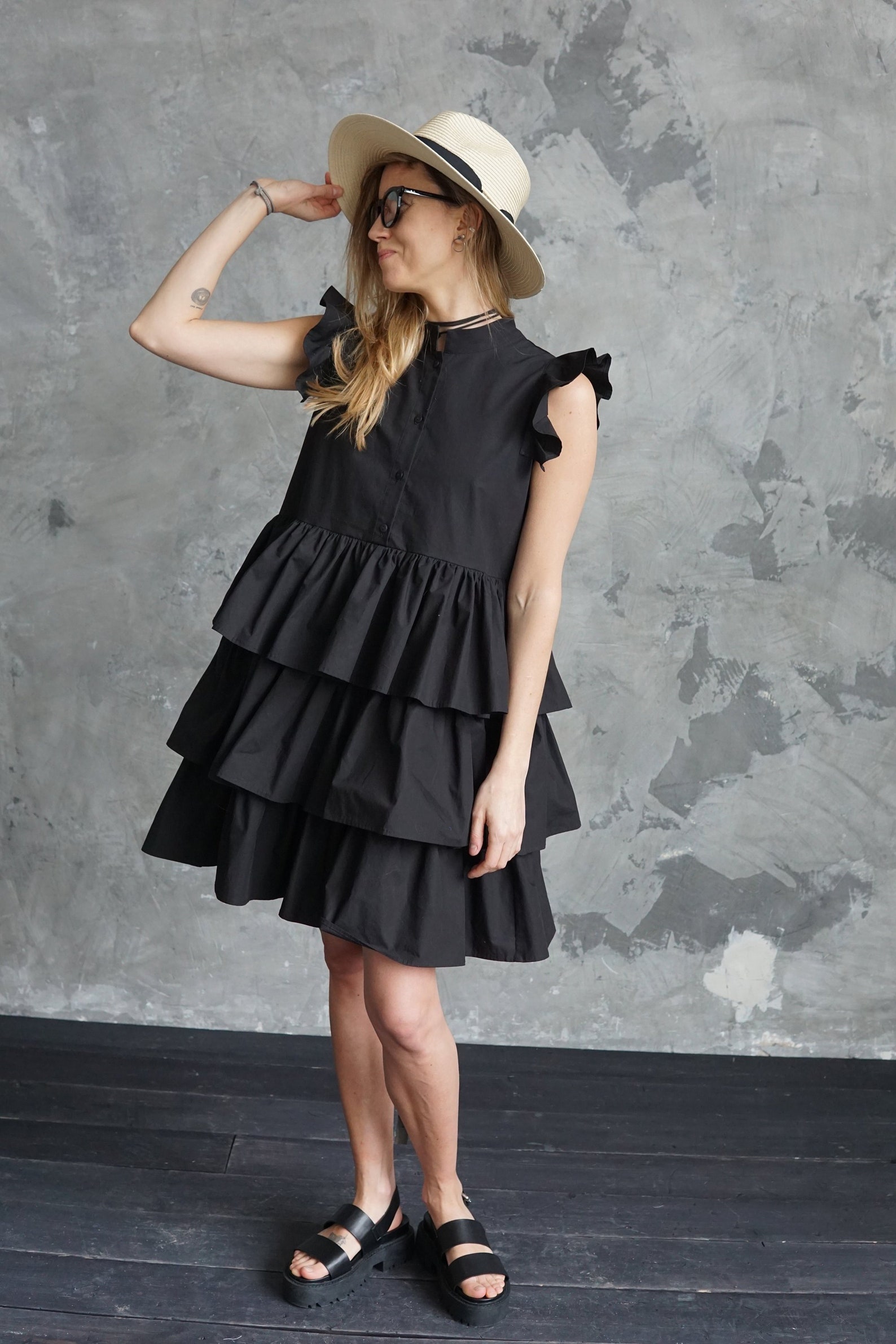 Black Ruffle Dress Black Mini Dress Black Party Dress - Etsy