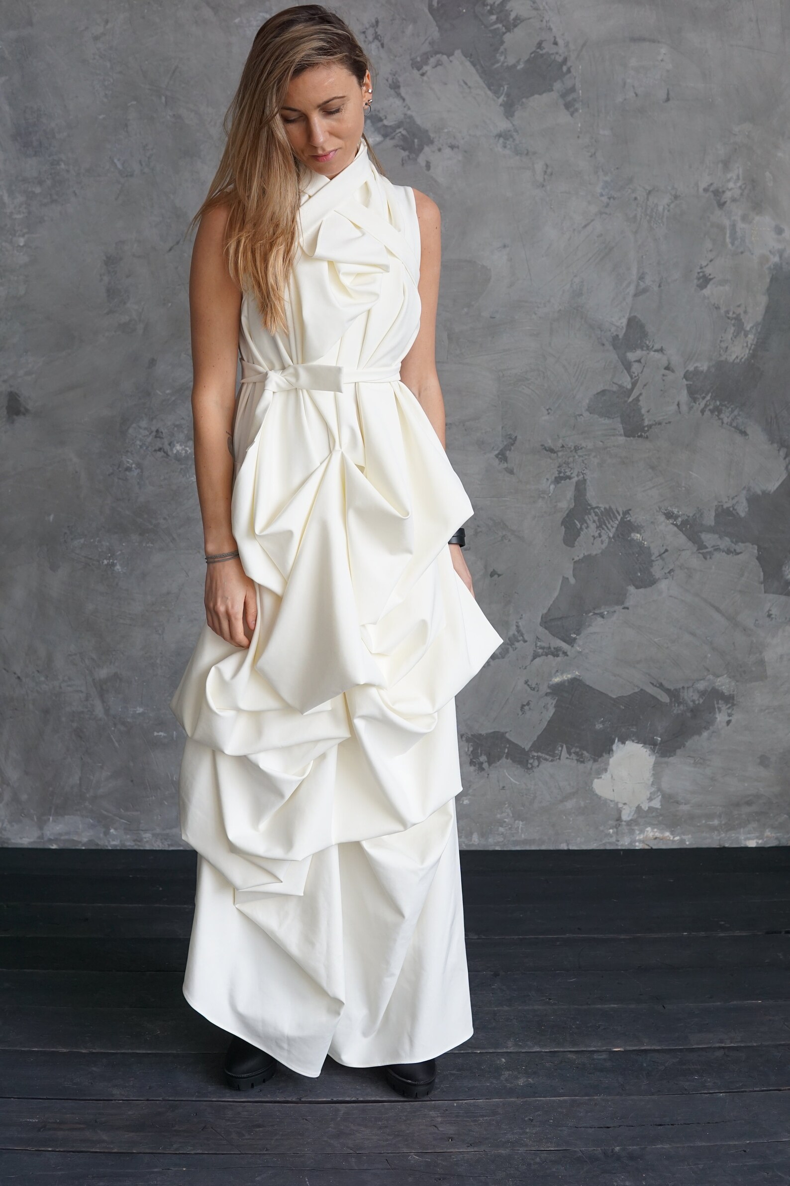 Unique White Wedding Dress Alternative Maxi Wedding Dress - Etsy