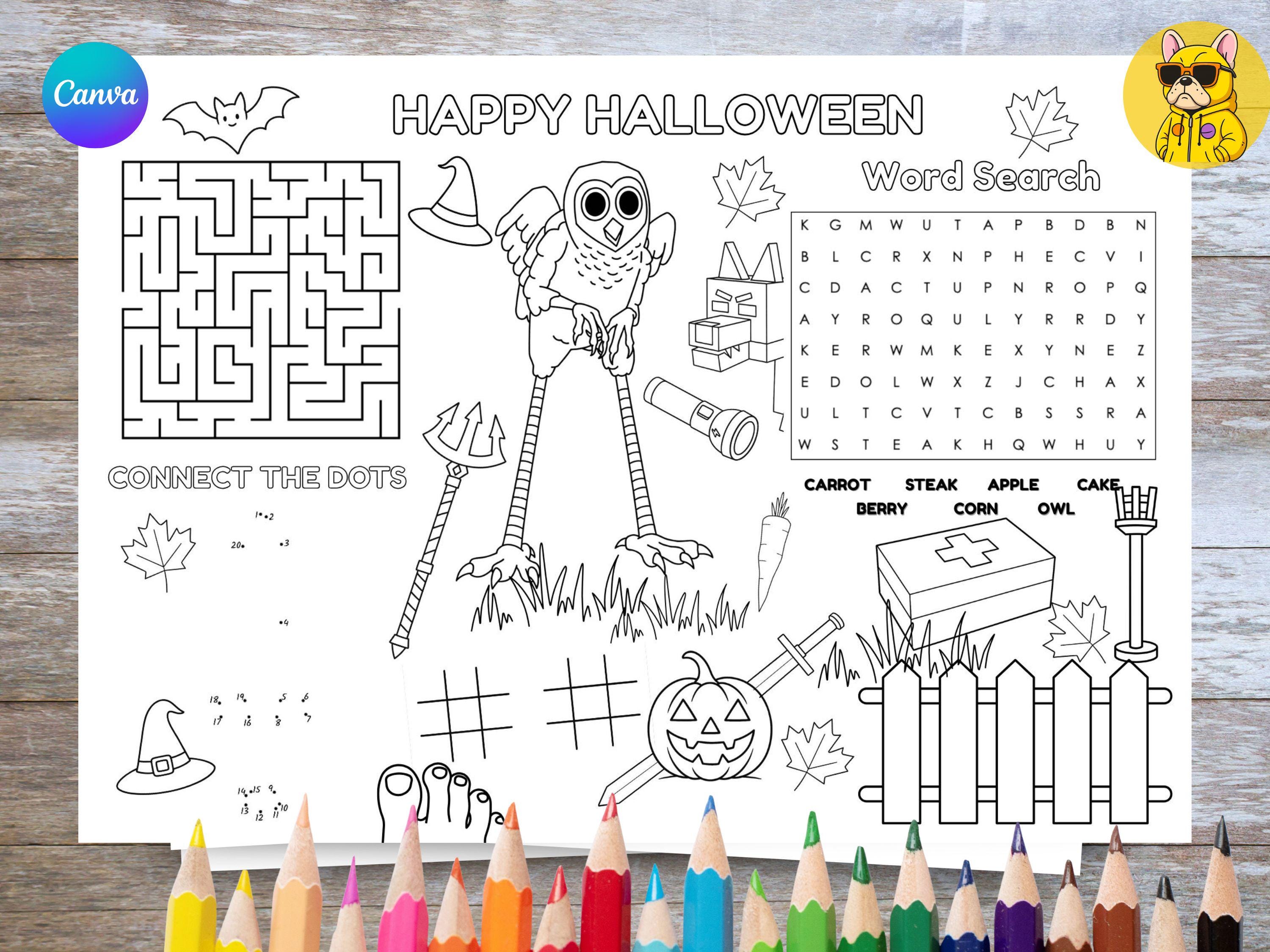 99 Nights in the Forest Activity Party Table Placemat for Boys and ...