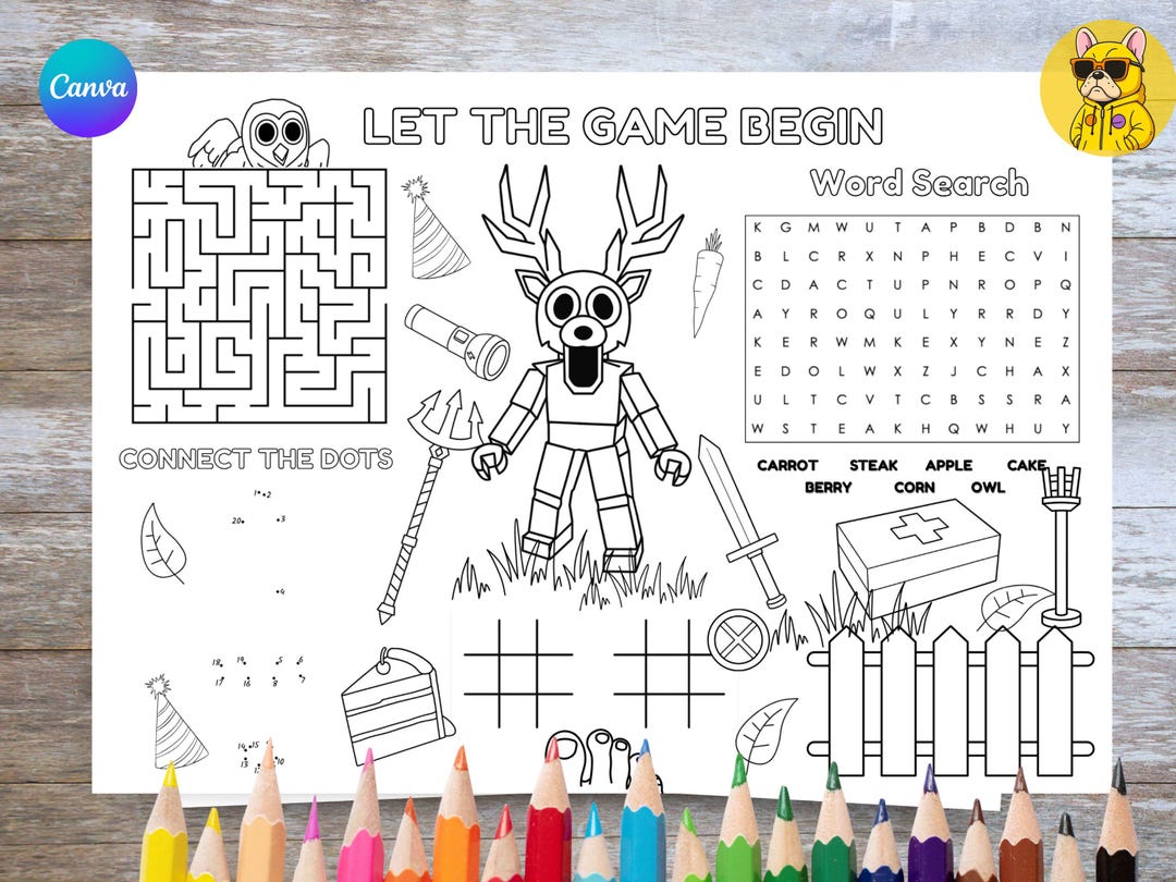 99 Nights in the Forest Activity Party Table Placemat for Boys and ...