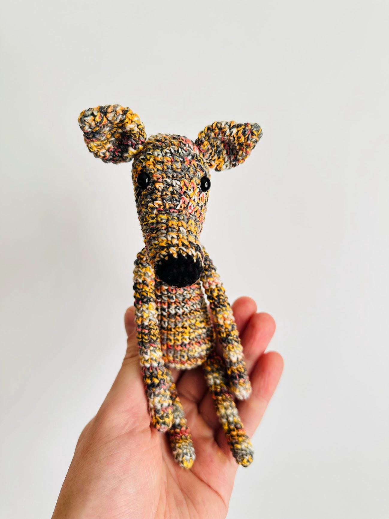 Mini Greyhound Crochet Toy, Amigurumi Stuffed Dog, Handmade Whippet ...