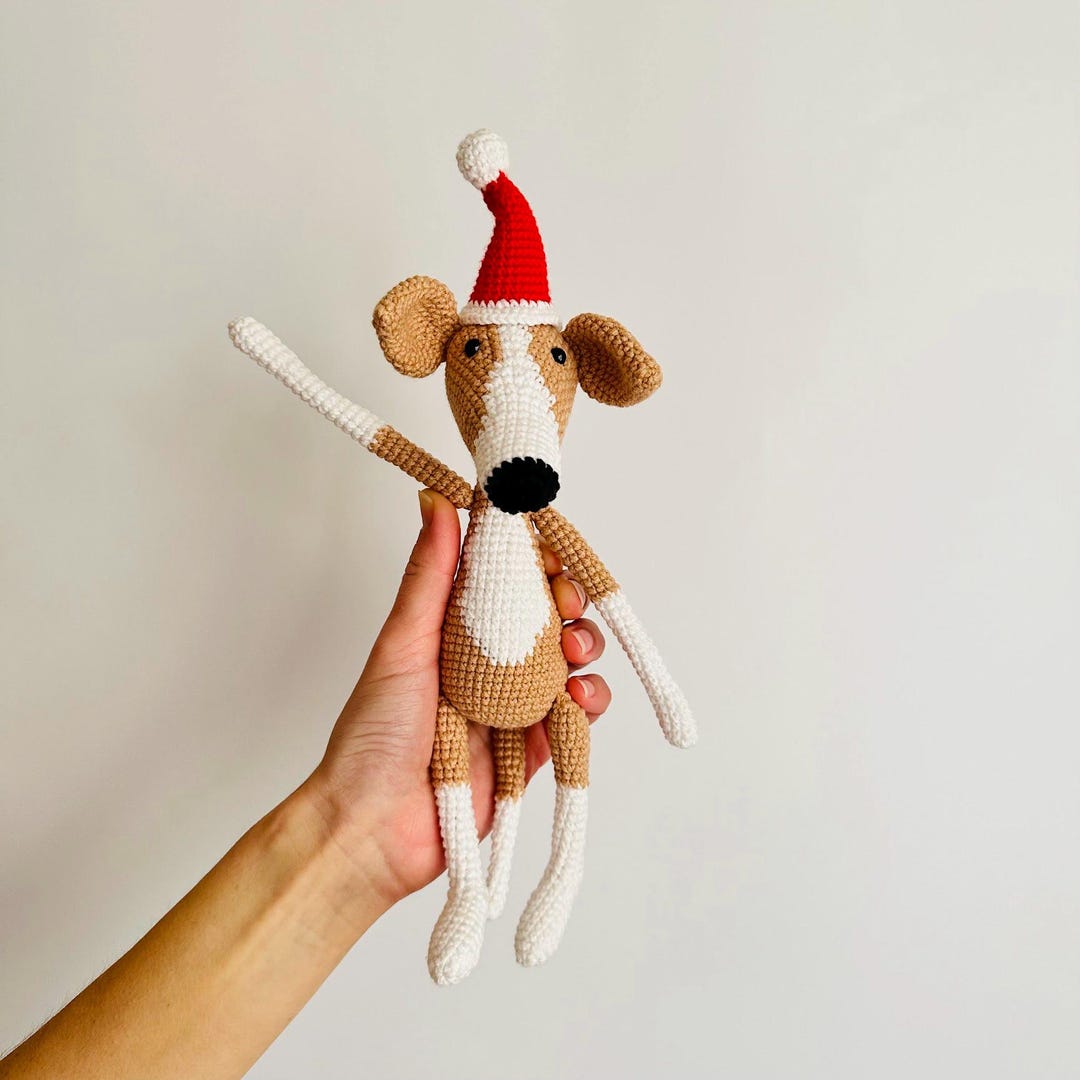 Mini Greyhound Plush, Whippet Toy, Christmas Greyhound Gift, Handmade ...
