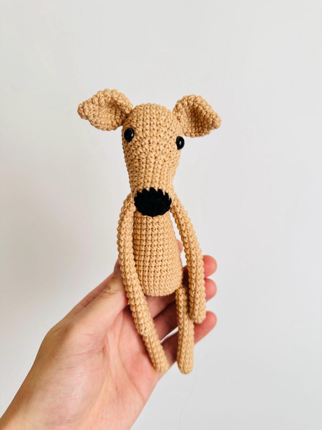 Mini Greyhound Crochet Toy, Amigurumi Stuffed Dog, Handmade Whippet ...