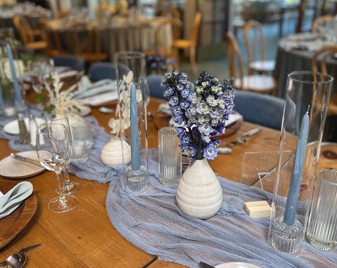 Boho Dusty Blue Table Runner Arch Decor and Tabletop Event Decor Hand ...