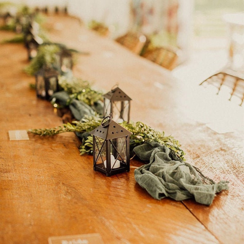 Rustic Wedding Table Runner Sage Green Gauze Runner - Etsy