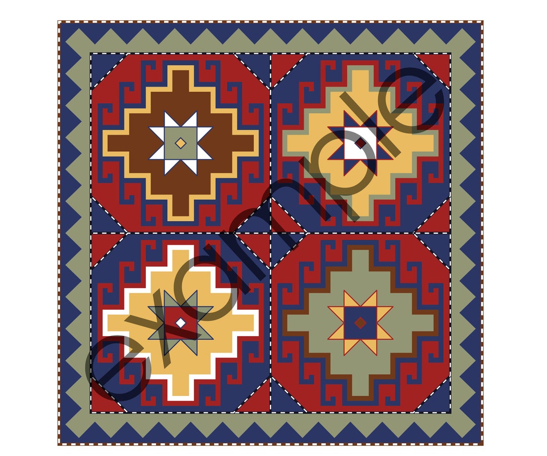 Armenian Carpet Pattern: Traditional Ornament Rug Design (digital Paper ...