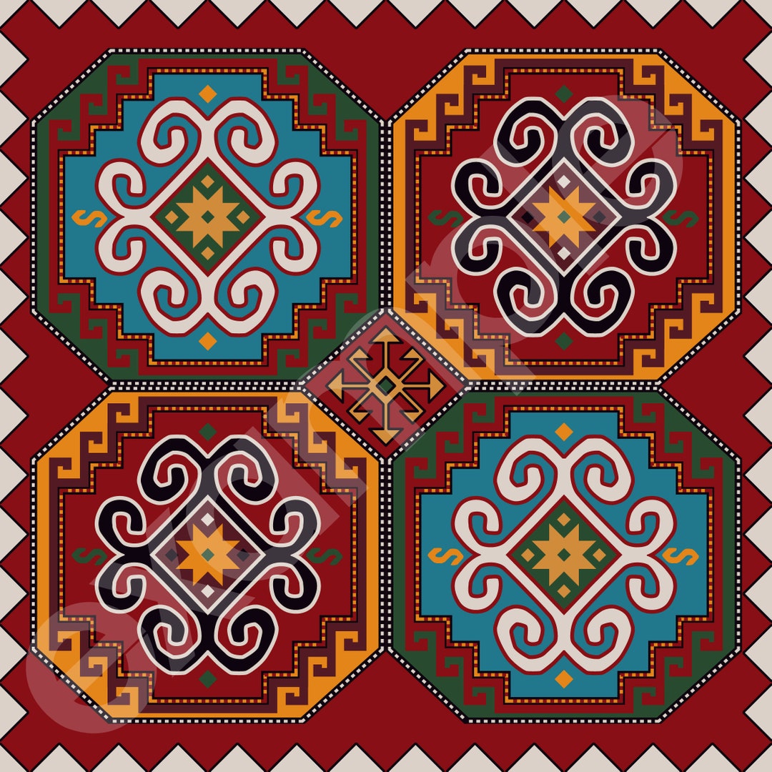 Armenian Carpet Pattern, Rug Pattern, Armenian Traditional Ornaments ...