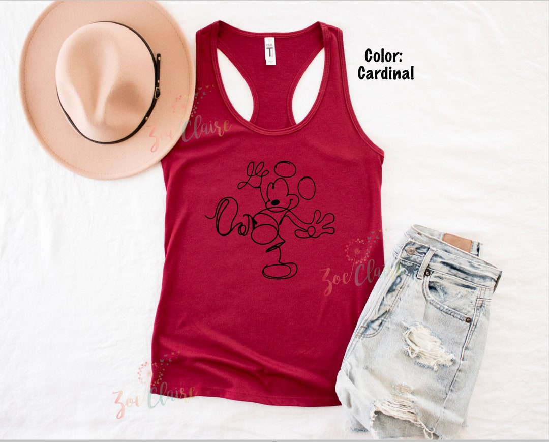 Disney Mickey Sketch Tank, Ladies Racerback Classic Minnie Tank Top ...