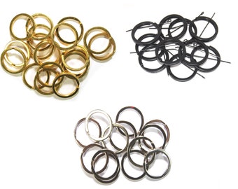 15mm Plain Round Double Loop Split Ring Choice of Colours & Mixed for ...