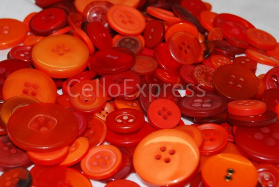 Red & Orange Buttons Lovely Coloured Buttons Mix Weights | Etsy