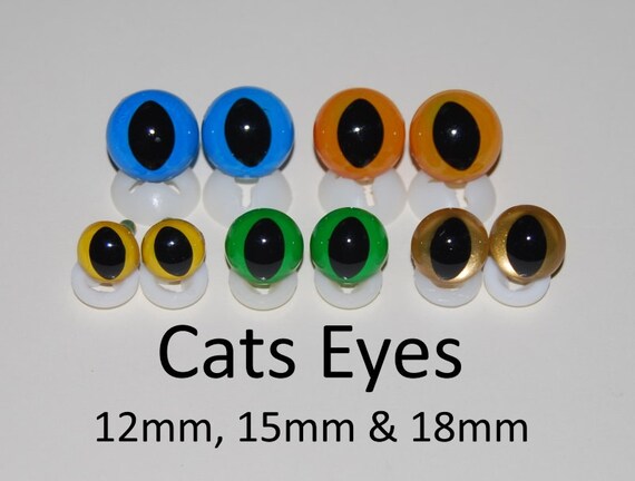 18mm CAT Eyes With Plastic Backs Teddy Bear Making Soft Toy - Etsy UK