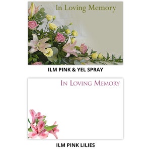 In Loving Memory Flower Message Cards - 60mm X 90mm - Blank, Friend ...