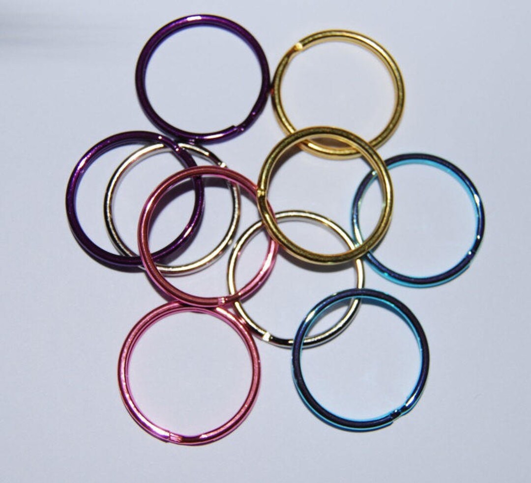 15mm Plain Round Double Loop Split Ring - Choice of Colours & Mixed ...