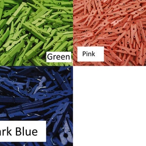 25mm Small Wooden Craft Pegs - Choice of Colours - Mini Clip Metal ...