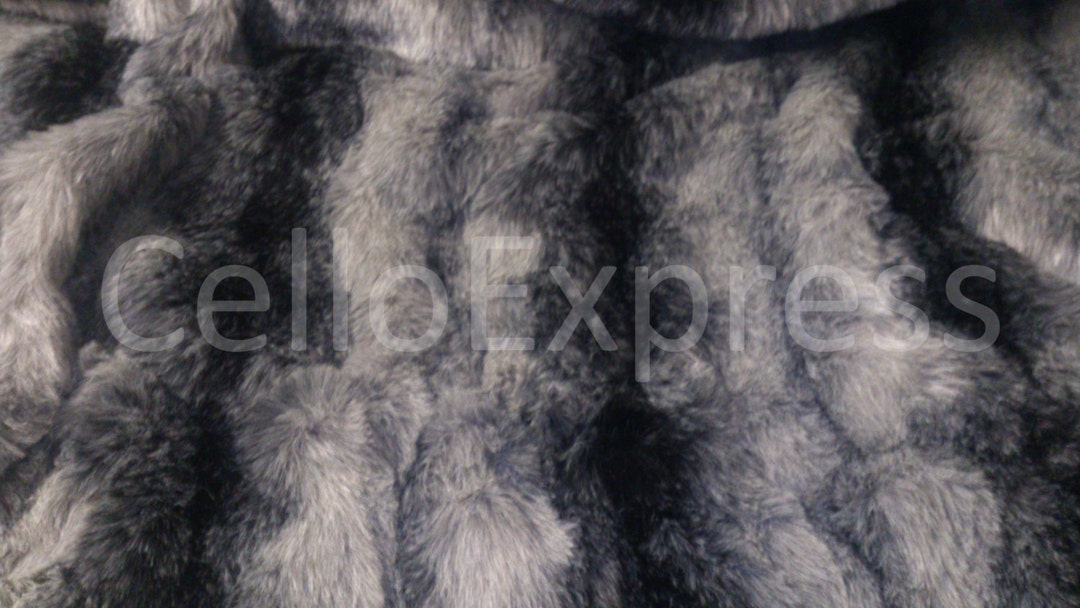 Black Striped Faux Fake Wolf Fur Choice of Lengths Available Animal ...