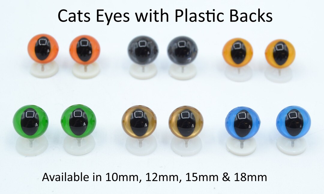 18mm CAT Eyes With Plastic Backs Teddy Bear Making Soft Toy - Etsy UK