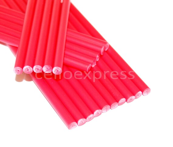 100 114mm White Plastic Lollipop Sticks for Cake Pops/Lollipops/Crafts ...