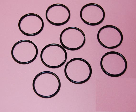 15mm BLACK Plain Round Double Loop Split Ring for Keyrings | Etsy UK