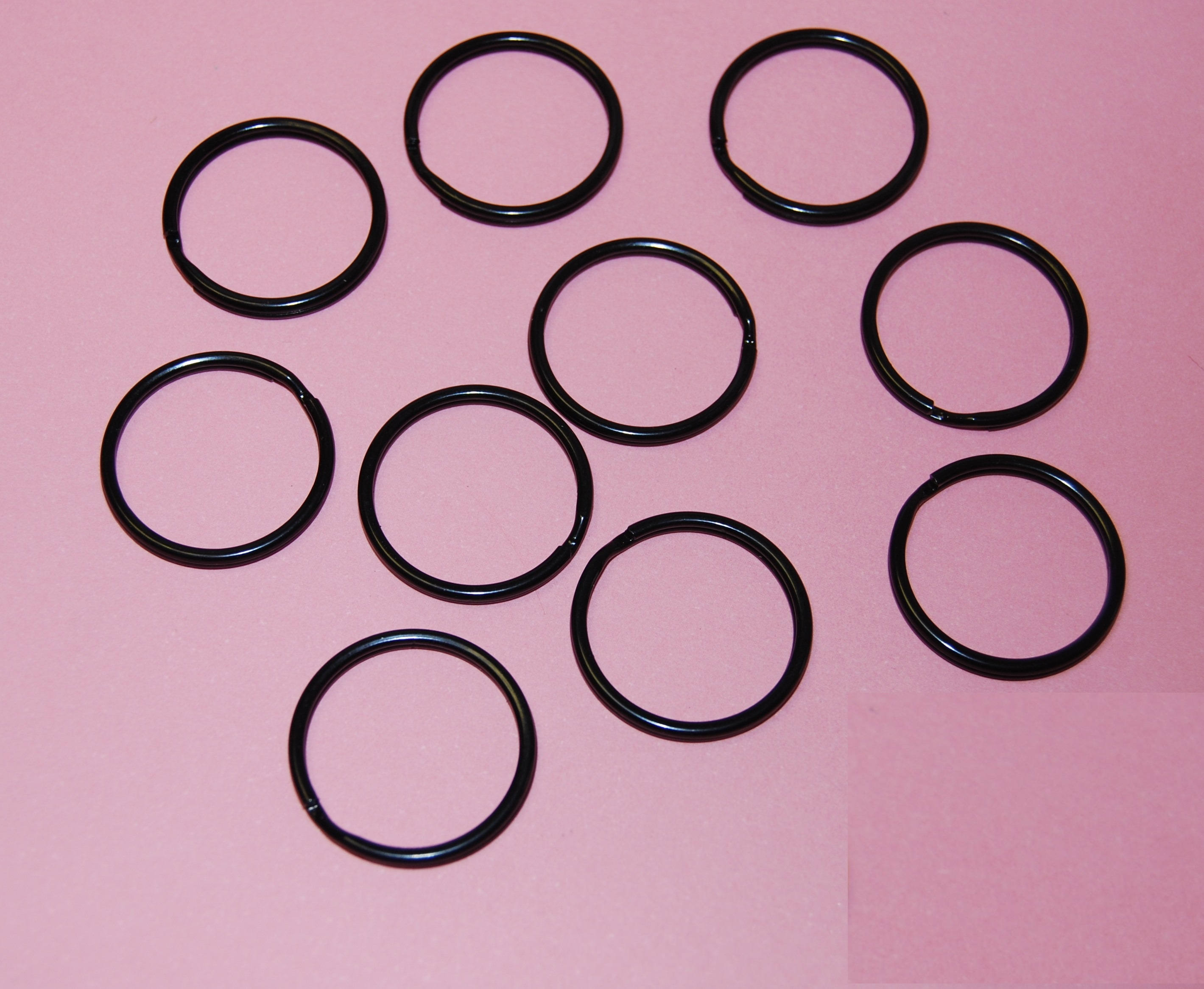 15mm BLACK Plain Round Double Loop Split Ring for Keyrings | Etsy UK