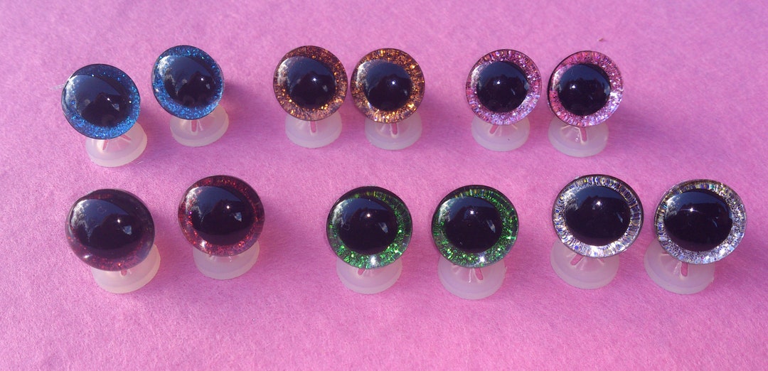 3D 25mm Safety Teddy Eyes With PLASTIC BACKS - Choice of Colours ...