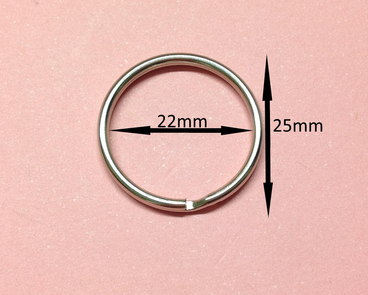 25mm Plain Round Double Loop Split Ring - Choice of Colours - for ...