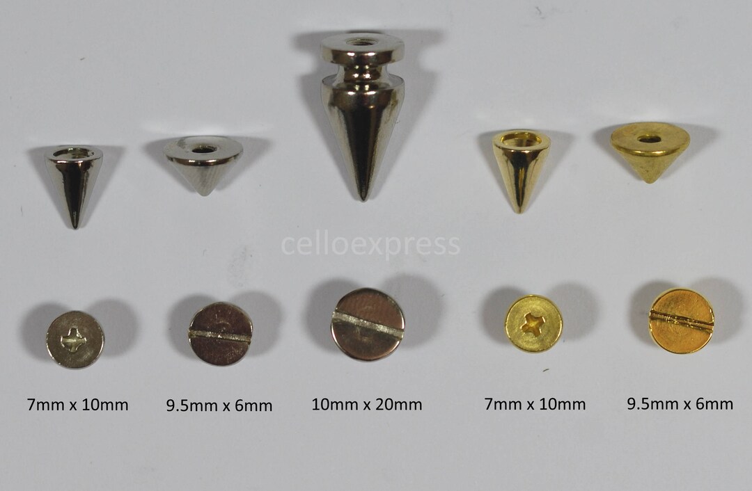 9.5mm X 6mm Screw Spike Rivets for Metalcraft, Leatherwork, Shoes, Bags ...