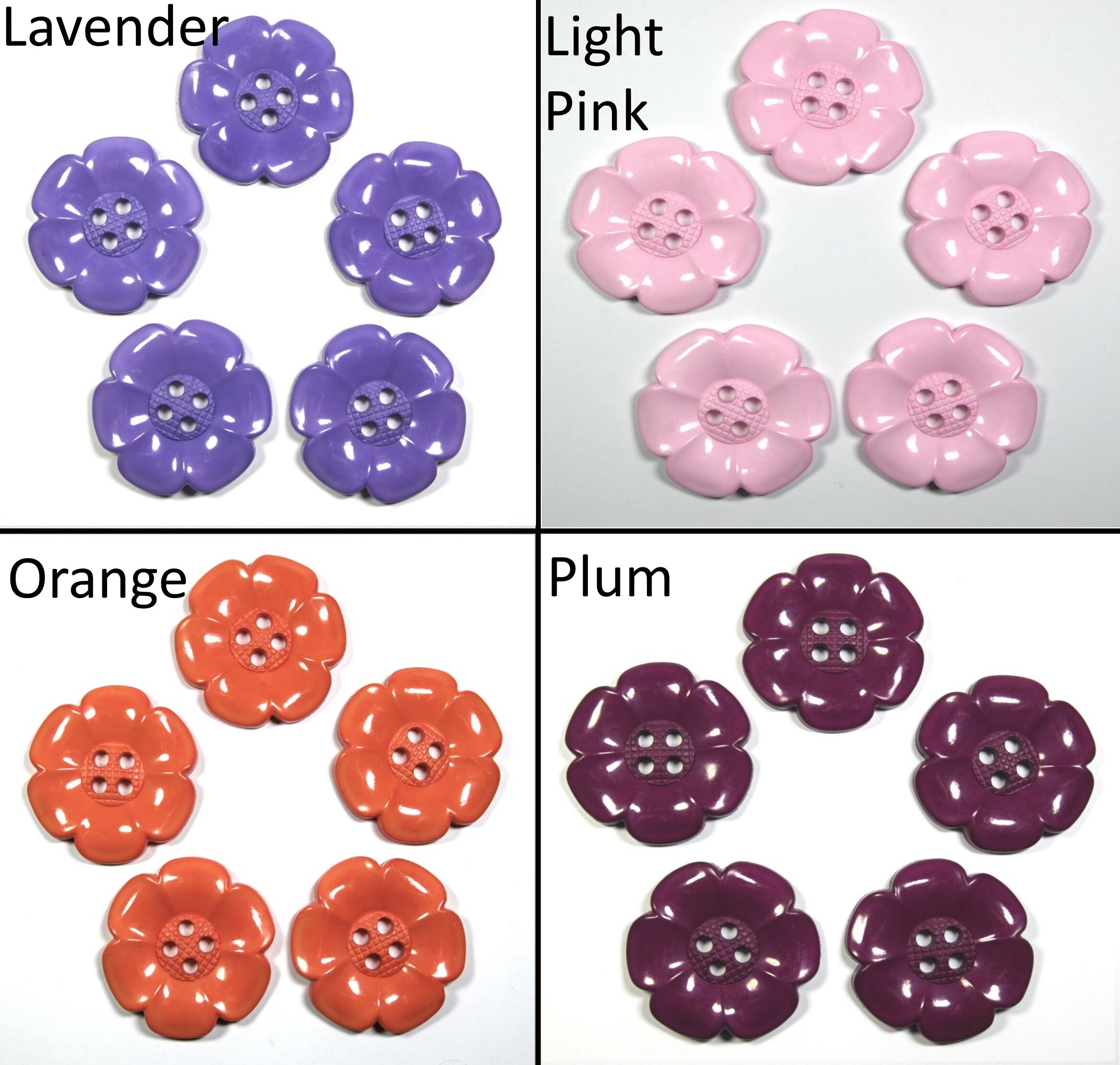 63mm Large Flower Buttons - Choice of Colours - Sewing Decoration Clown ...