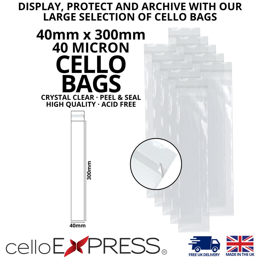 40mm X 300mm Cellophane Bags + 30mm Self Seal Lip - 40 Micron - Etsy