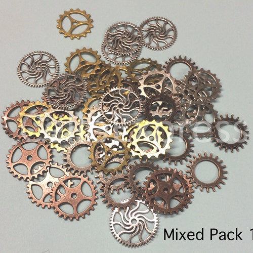 Multi Pack of Cogs Gears Steampunk Charms for Pendants - Etsy