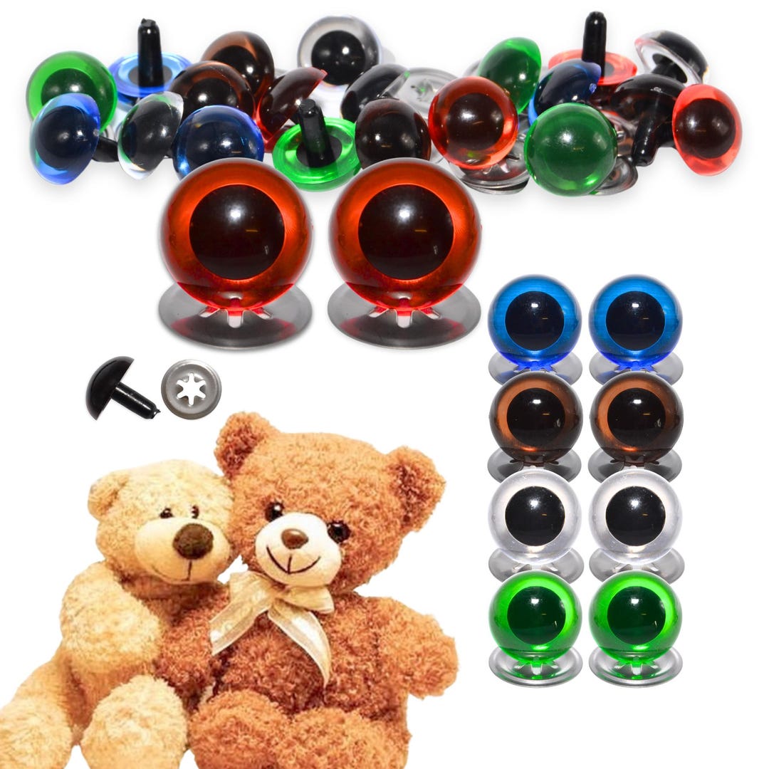 24mm Transparent Crystal Eyes With Metal Backs - Safety Eyes for Teddy ...