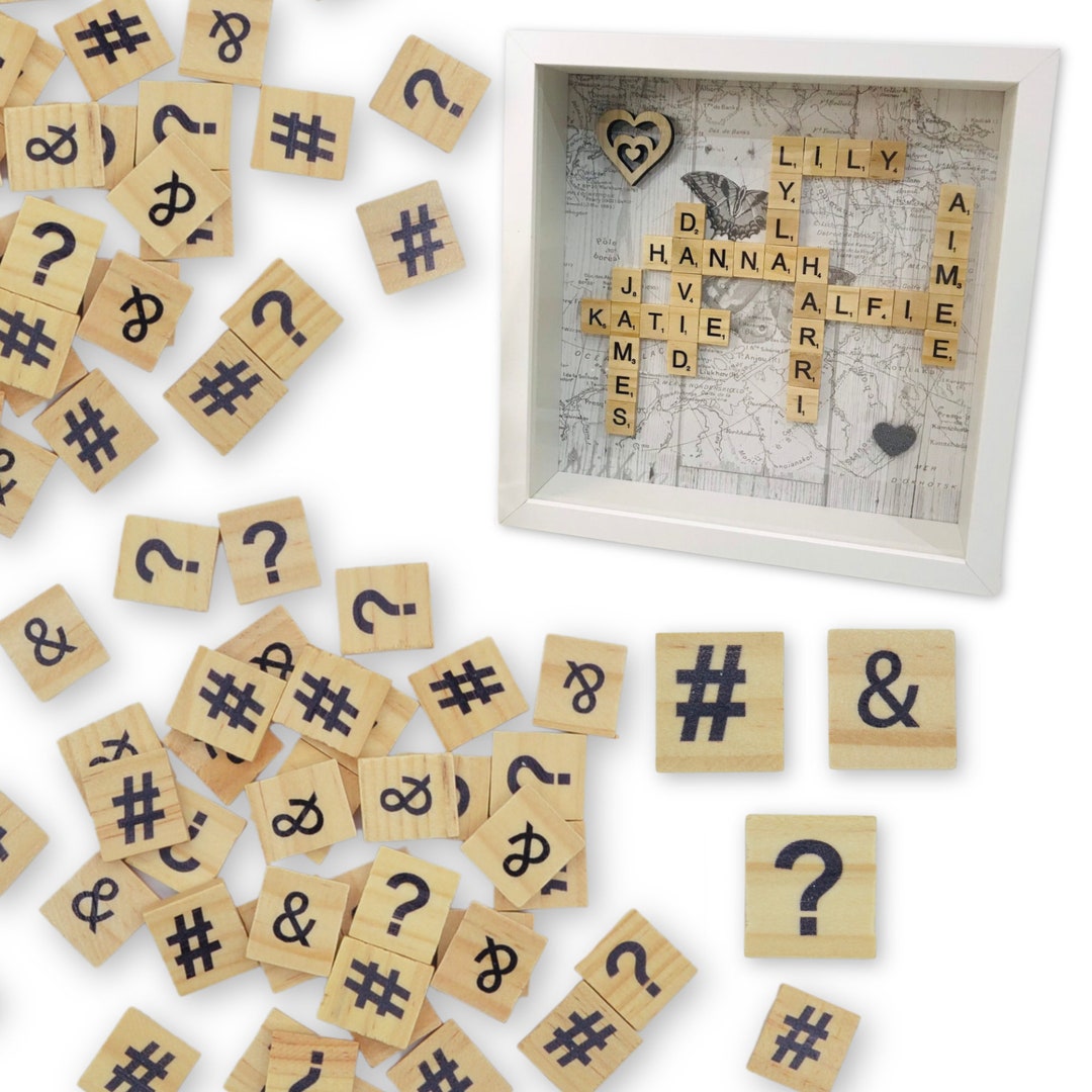 Wooden Scrabble Tiles Symbols & # ? - Mixed Bags and Individual Single ...
