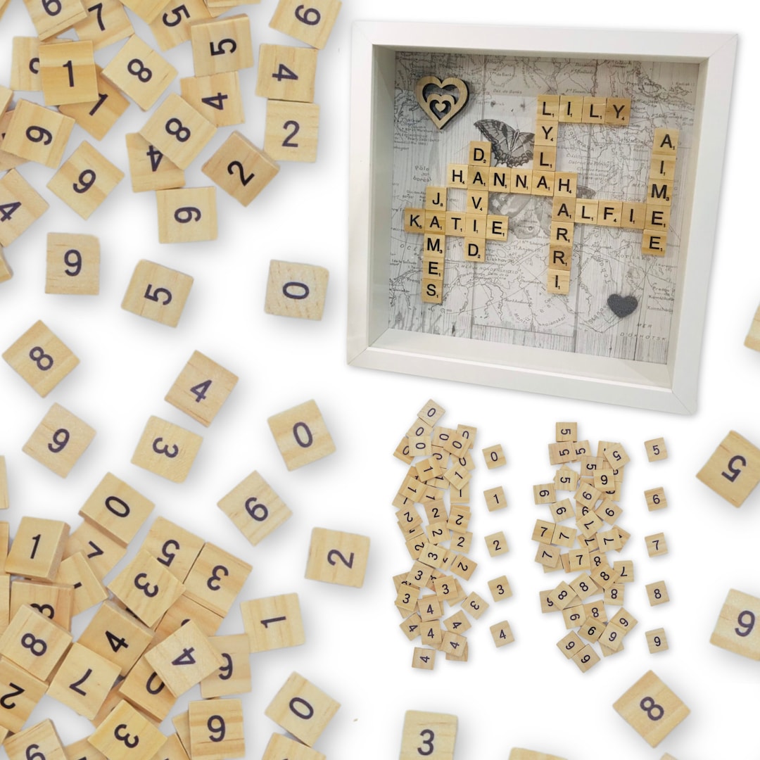Wooden Scrabble Tiles Same Number 0 to 9 - 18mm X 20mm - Single ...