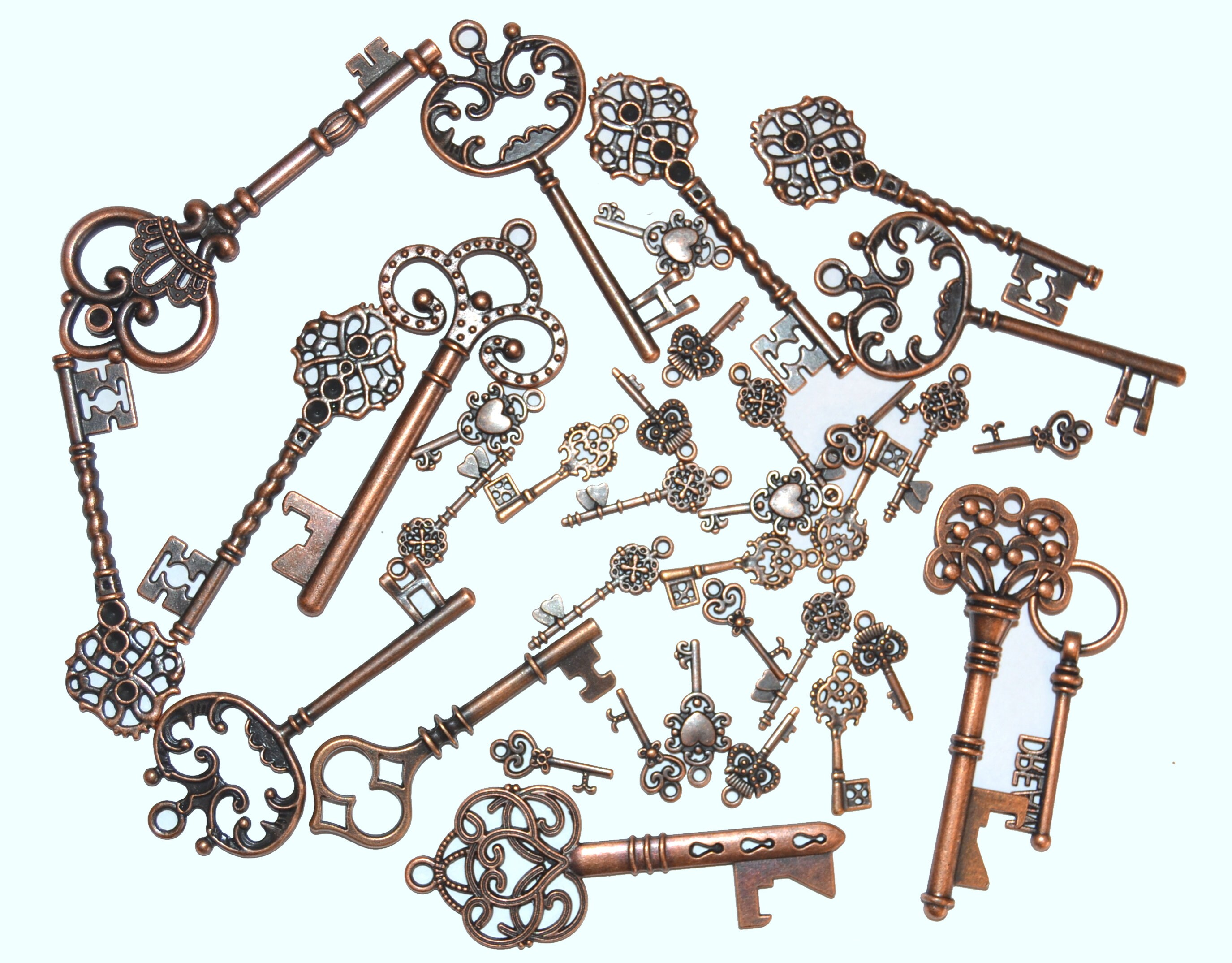 Steampunk Keys Mix of Sizes & Choice of Colours - Etsy UK