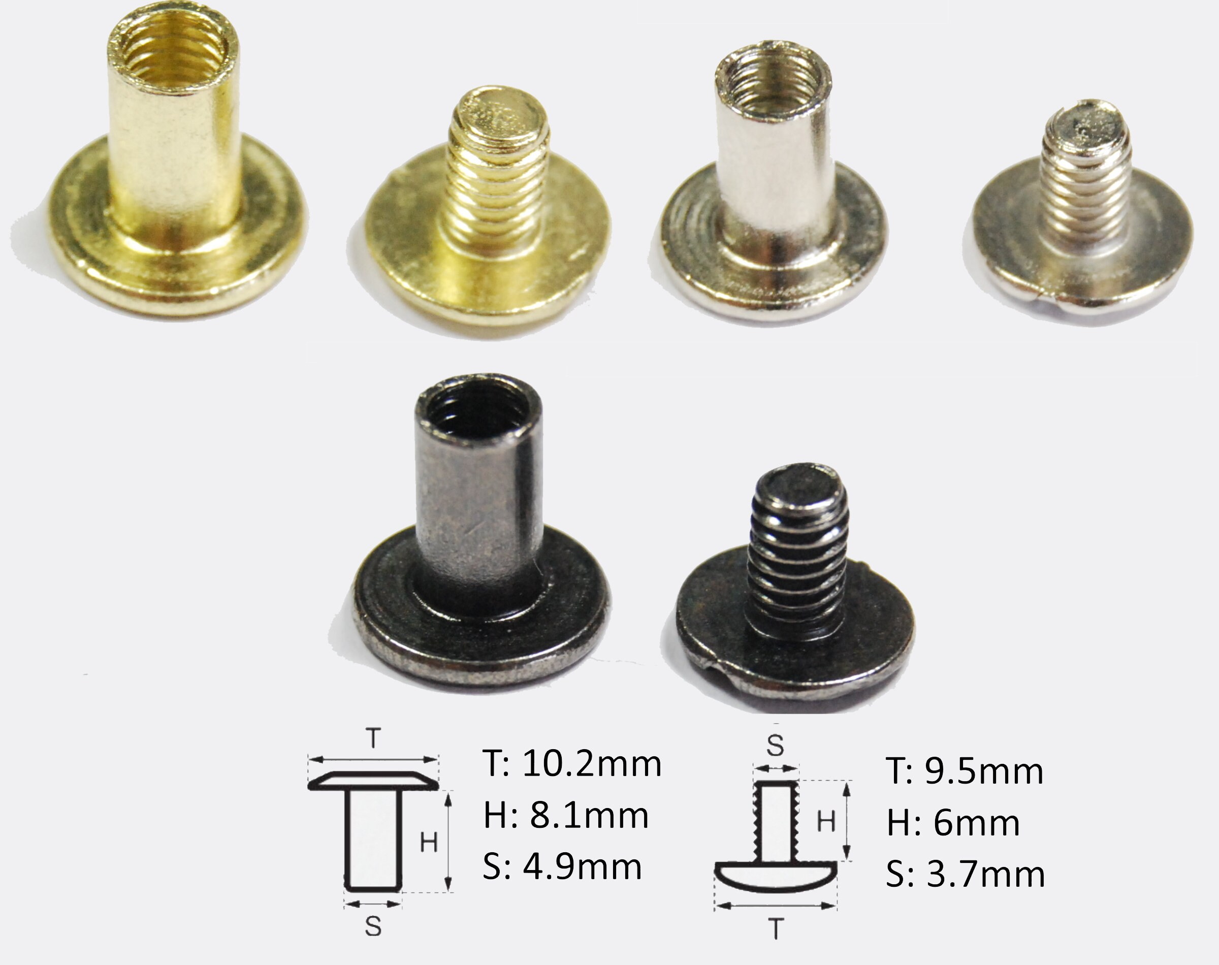 Chicago Screws 4mm to 10mm Vary Colour Iron Fasteners - Etsy UK