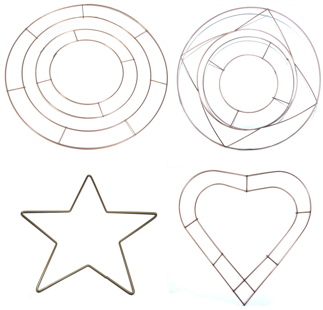 Metal Florist Wreath Frames/rings - Flat, Clamped and Raised - Various ...