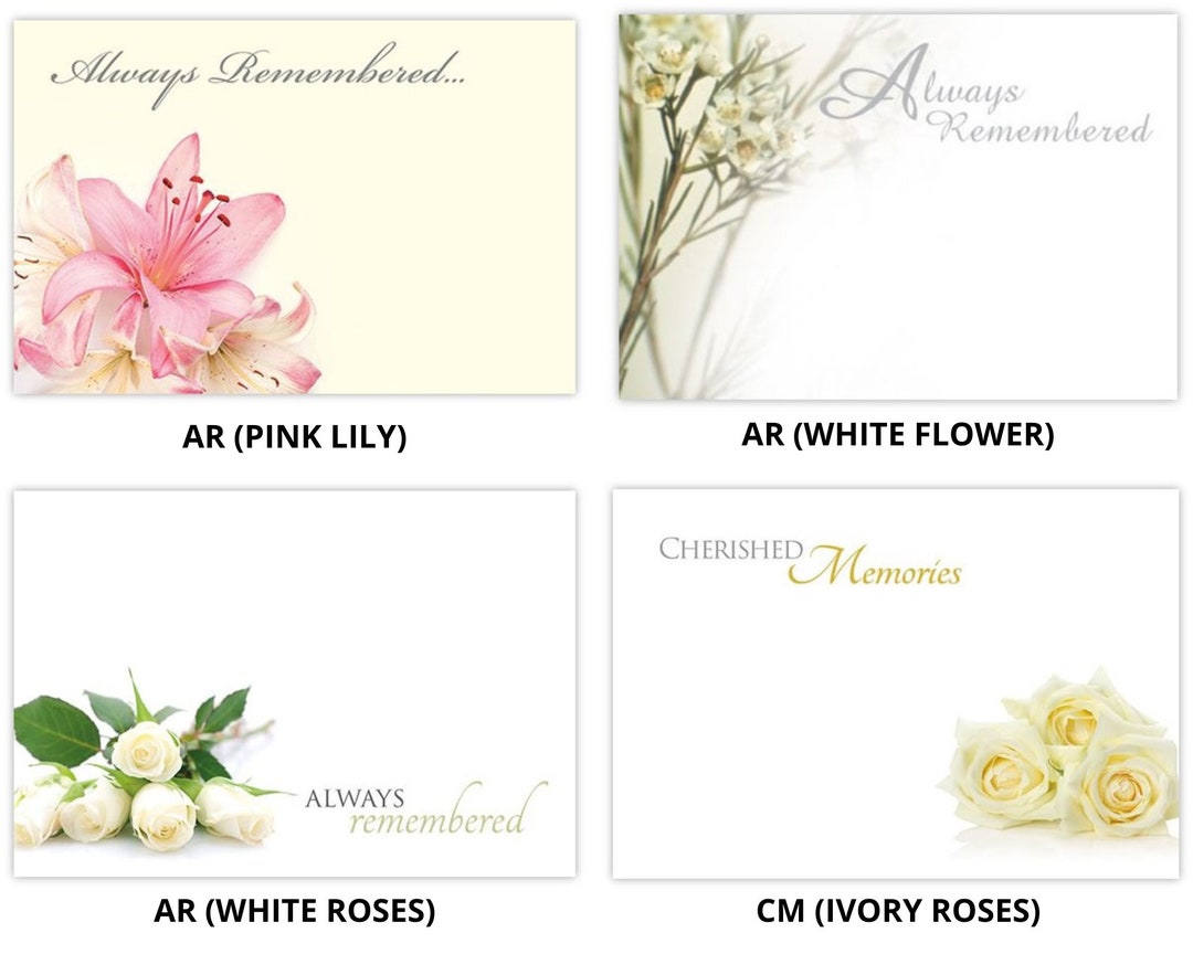 OASIS® Bereavement Flower Message Cards 60mm X 90mm Sympathy ...