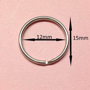 15mm SILVER - Plain Round Double Loop Split Ring - for Keyrings and ...