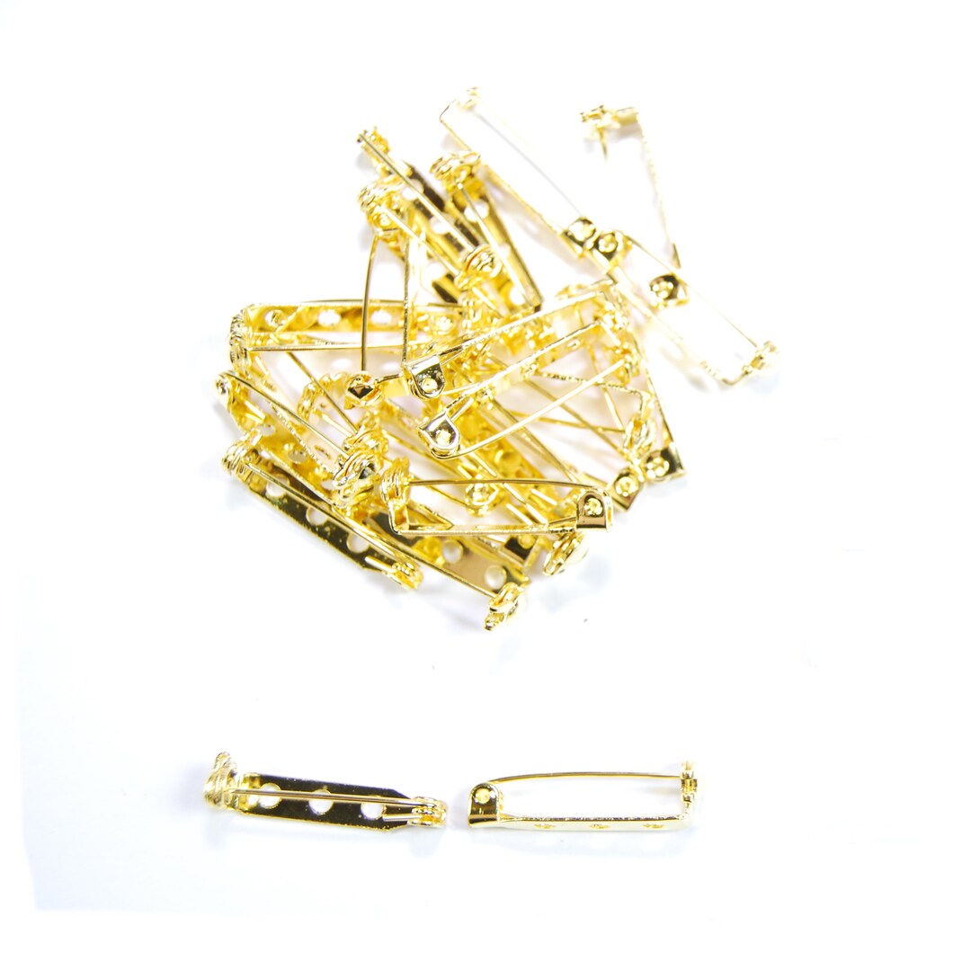 Golden Brooch Pins 27mm X 5mm With Roll Catch for Jewellery - Etsy